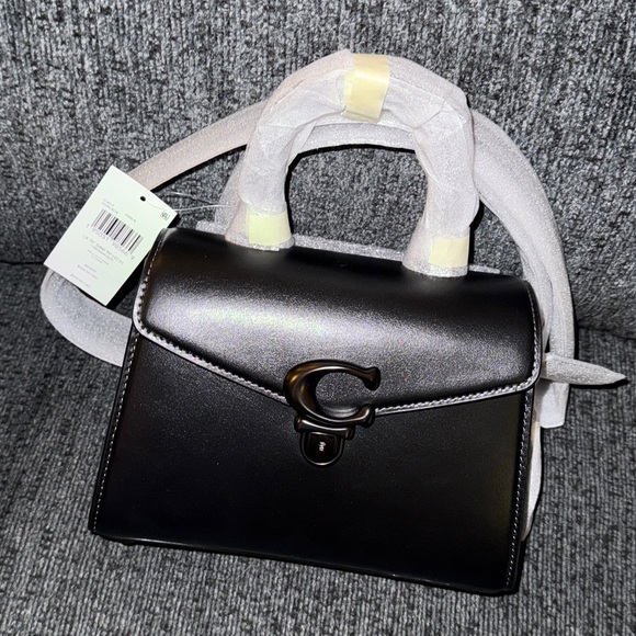 Coach | Bags | Coach Sammy Top Handle Bag 2 In Pewterblack Luxe Smooth ...